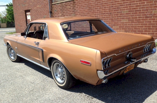 Sunlit Gold 1968 Ford Mustang GT Hardtop
