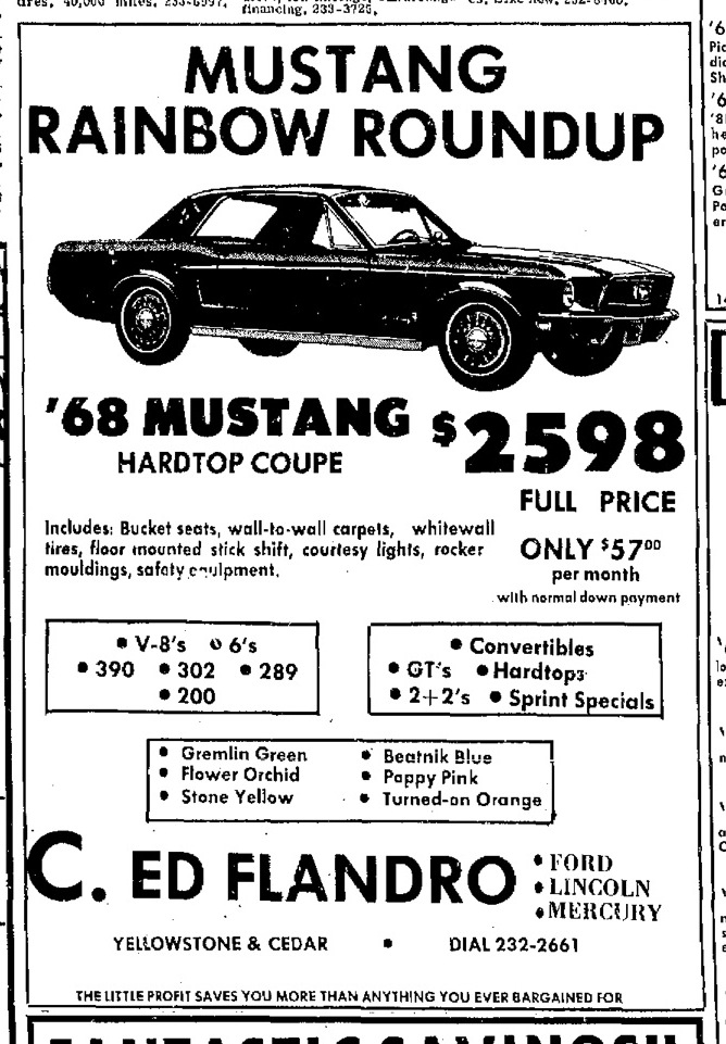 1968 Ford Mustang Rainbow Of Colors