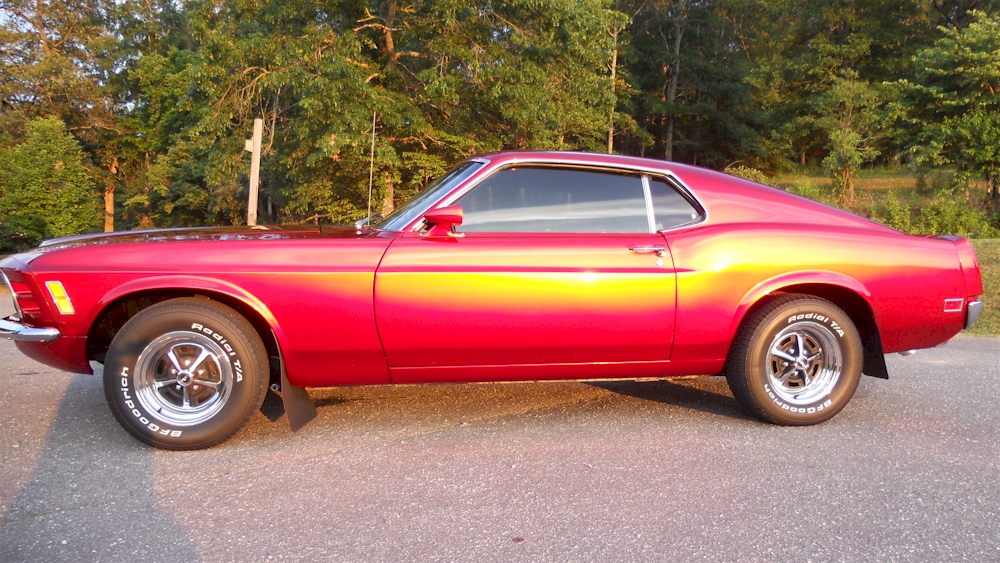 Red 1970 Ford Mustang Fastback