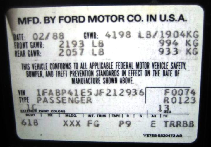 Black 1988 Ford Mustang Hatchback